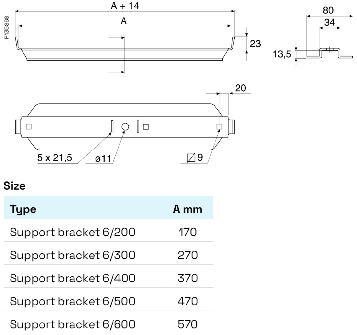 Support bracket 6-600 KHZSP PG | Wibe group