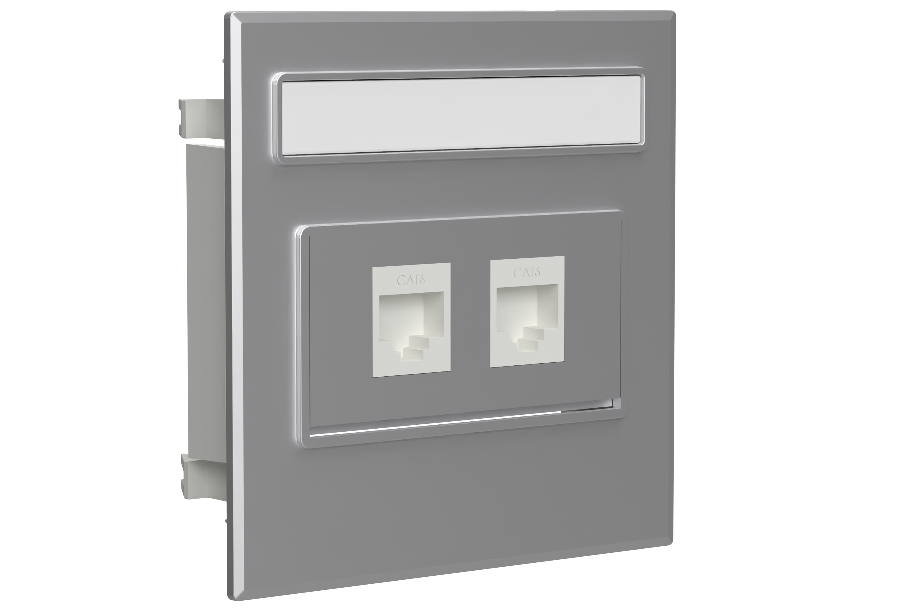 Data angled Cat 6 kit Keystone silver | Wibe group