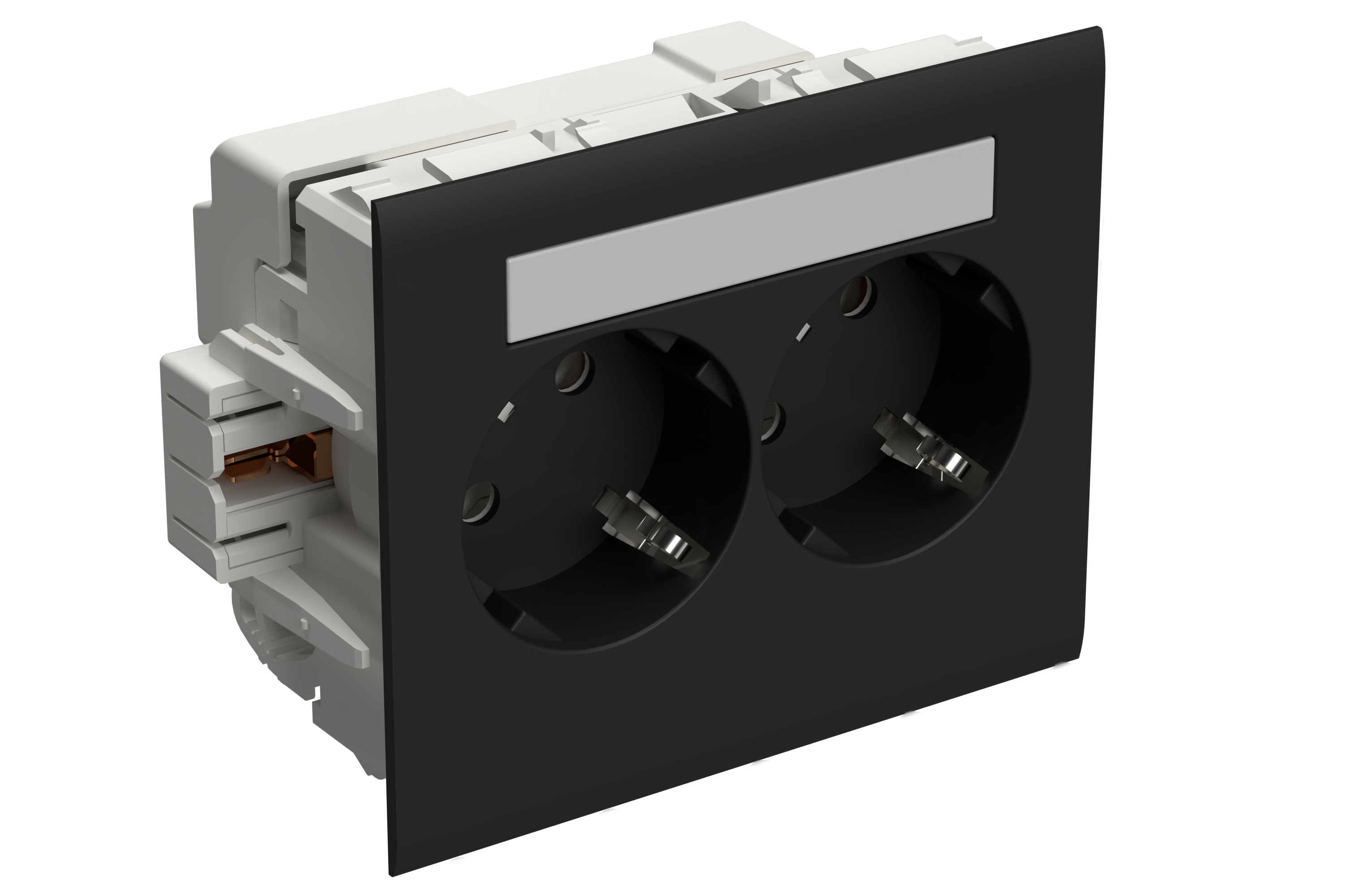 Socket outlet 2-way base sc black 9017 | Wibe group