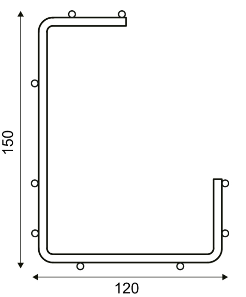 G-trådstege 120x5/150 2,5m Sf | Wibe group