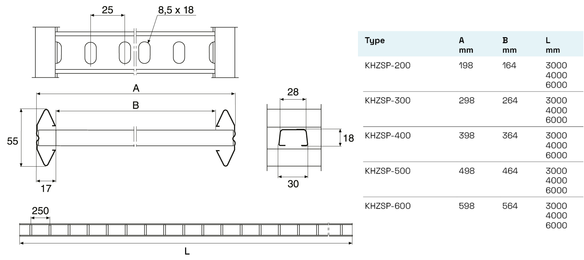 Cable ladder KHZSP-200 6m AISI304L | Wibe group