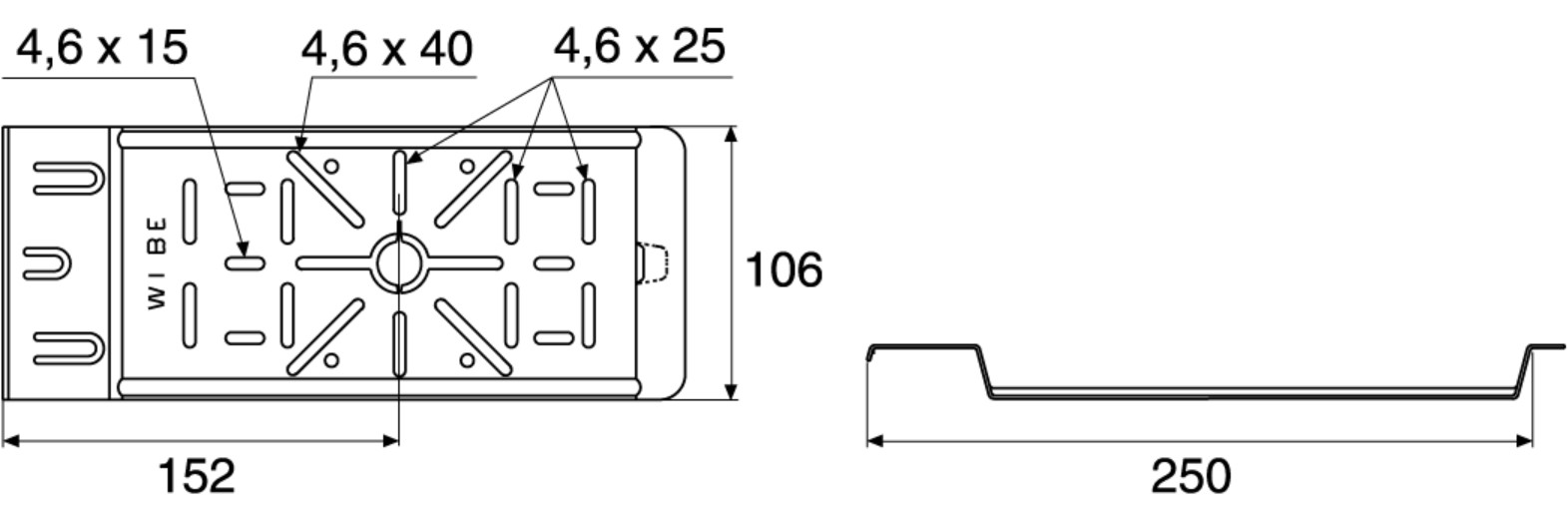 Junction box plate 35P HDG | Wibe group